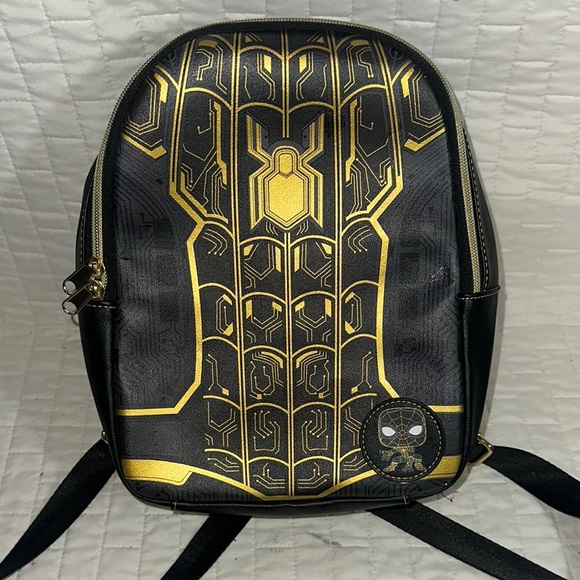 Funko | Bags | Funko Mini Spiderman Black And Gold Backpack | Poshmark